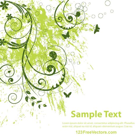 Vector Abstract Grunge Floral Background