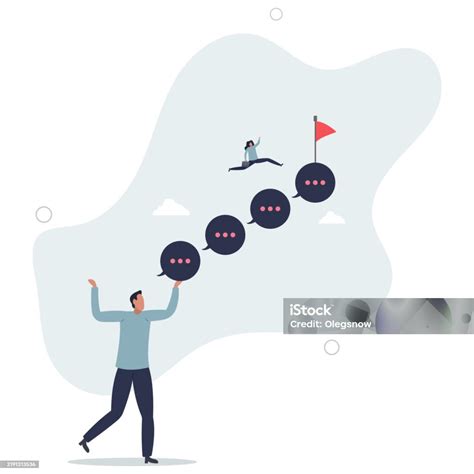 성공에 동기를 부여하기 위한 조언 또는 효과적인 피드백 댓글 경력 개선을 위한 의견 평면적인 캐릭터 종속에 대한 스톡 벡터 아트 및 기타 이미지 Istock