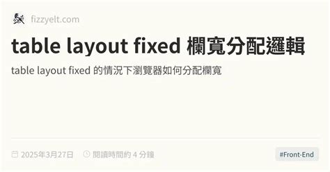 Table Layout Fixed 欄寬分配邏輯