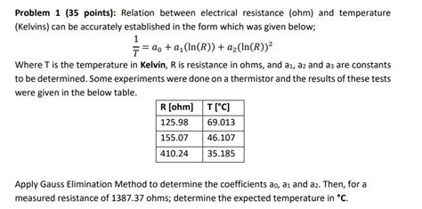 Solved Problem 1 35 Points Relation Between Electrical