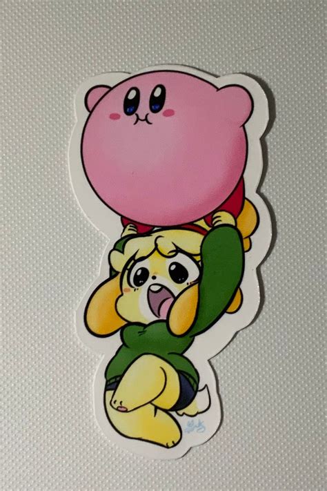 Kirby X Isabelle Vinyl Sticker Laptop Decal Etsy
