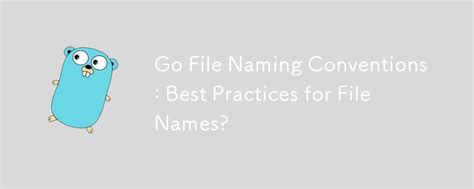 go file naming conventions best practices for file names golang php cn