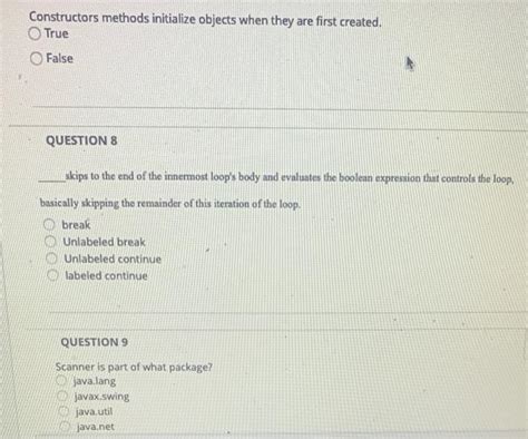 Solved Constructors Methods Initialize Objects When They Are