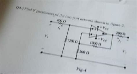 Find Y Parameters Of The Two Port Network Shown In