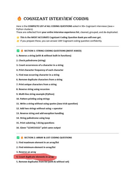 Cognizant Interview Coding Pdf String Computer Science Method