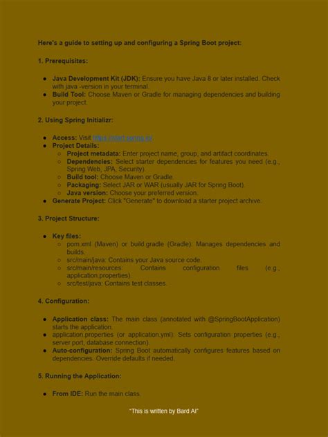 Spring Boot Project Setup And Configuration Pdf Computers