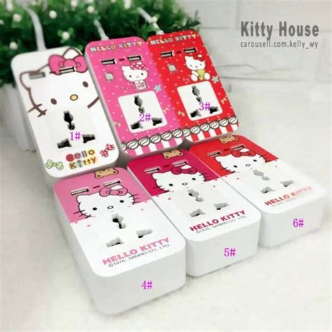 Hello Kitty Single Plug Extension Cord With Usb Port Mobile Phones