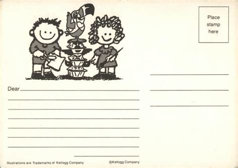 Kellogg Company Cereal Characters Enjoying Summer Camp Outdoors Activities Cartoons Postcard