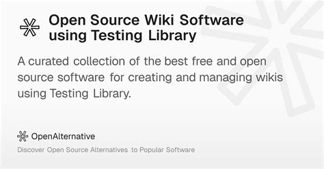 Best Open Source Wiki Software Using Testing Library 2026