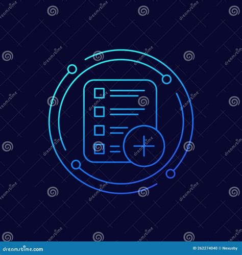 Add New Task Line Icon Vector Stock Vector Illustration Of Plus Procedure 262274040
