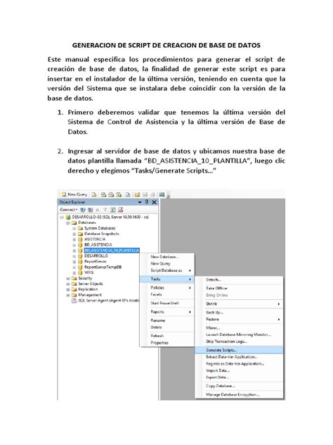 Pdf Generacion De Script De Creacion De Base De Datos Dokumentips