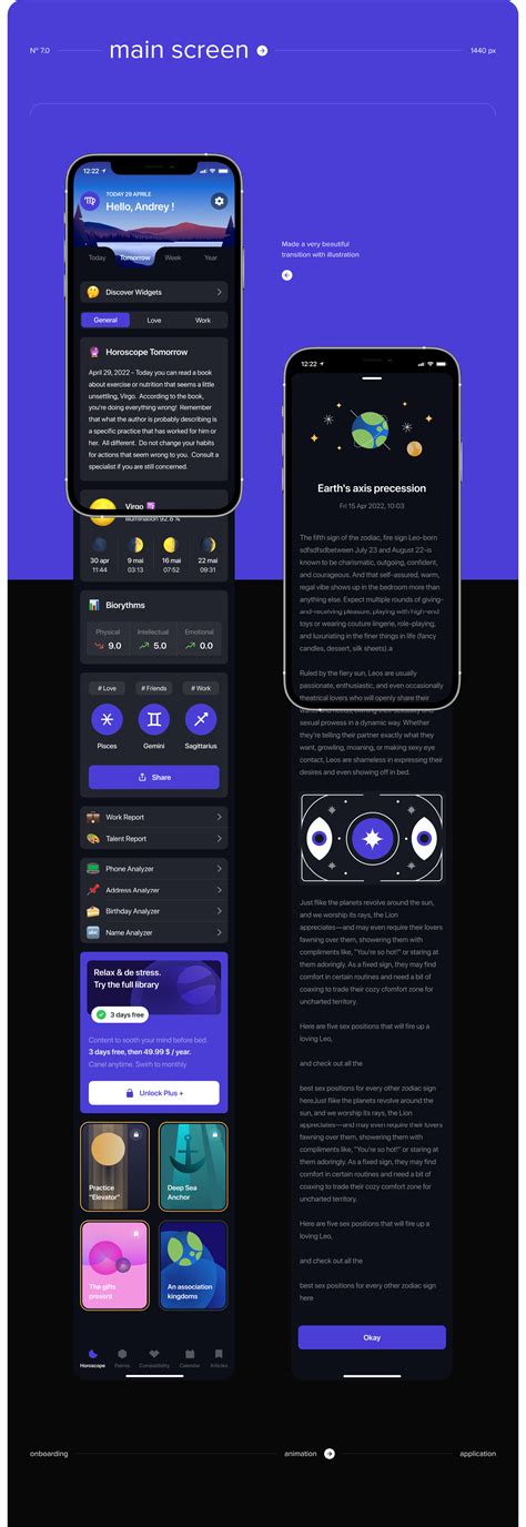 Horoscope Mobile App Design UI UX Behance