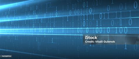 Bytes Of Binary Code Run Through Network Abstract Futuristic Technology