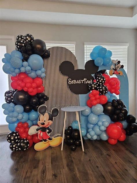 Украса с балони за Рожден ден Мики Маус Юбилей Кръщене Погача Детски партита Клоуни П