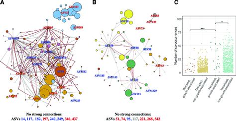 Subsetted Networks Showing Growth Associated Asvs And Their Strong