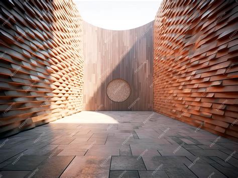 Premium Photo Futuristic Concrete Architecture Design Building Exterior With Parametric