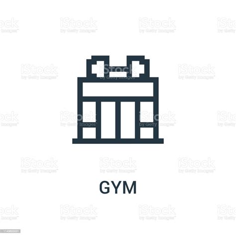 체육관 컬렉션에서 체육관 아이콘 벡터입니다 얇은 라인 체육관 개요 아이콘 벡터 일러스트 레이 션입니다 근육에 대한 스톡 벡터 아트 및 기타 이미지 Istock