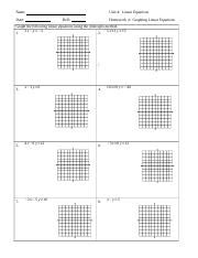 Lesson 4 Homework Graphing Equations Of Lines Part 2 Docx Name Date Unit 4 Linear Equations