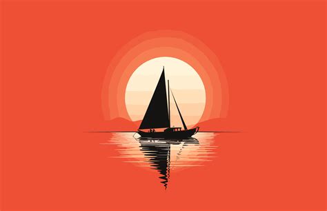 Colorful Sailboat Vector Sailboat Flat Graphic By Gfxexpertteam · Creative Fabrica
