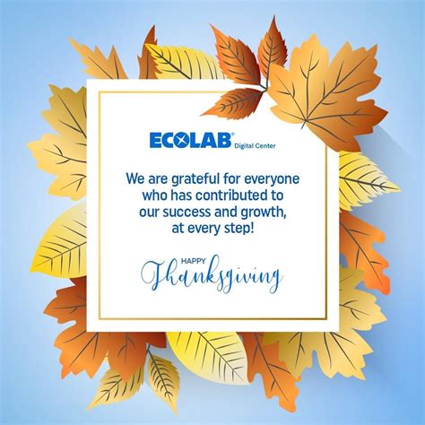 Ecolab Digital Center On Linkedin Thanksgiving Thanksgiving2022 Gratefulness