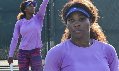 Serena Williams Works Up A Sweat As She Shows Off Her Fabulous Form In Practice Daily Mail Online
