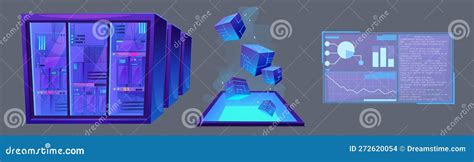 Digital Data Analysis Dashboard Server Room Stock Illustration Illustration Of Cloud Screen