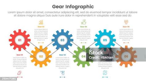 기어 톱니바퀴 인포 그래픽 템플릿 배너 기어 라인 케이블 연결 위아래 슬라이드 프리젠 테이션을위한 6 점 목록 정보 공학에 대한