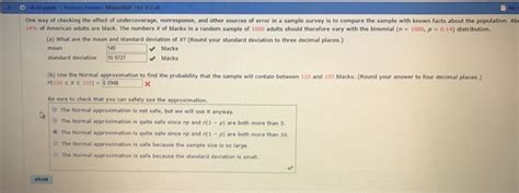Solved One Way Of Chocking The Effect Of Undercoverage
