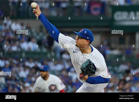 Chicago Cubs Starting Pitcher Javier Assad Throws To A Chicago White