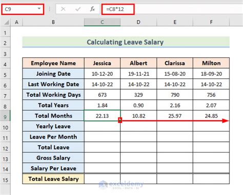 Leave Salary Calculation In Excel With Easy Steps Exceldemy