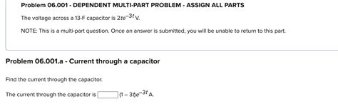 Solved Problem 06001 Dependent Multi Part Problem