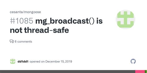 Mg Broadcast Is Not Thread Safe Issue Cesanta Mongoose GitHub