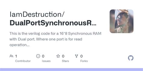 GitHub IamDestruction DualPortSynchronousRAM This Is The Verilog Code For A Synchronous
