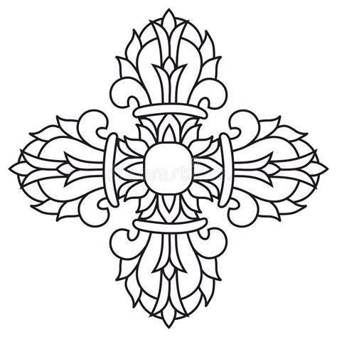 Sacred Buddhist Religious Symbol Vajra Or Dorjevector Stock Vector