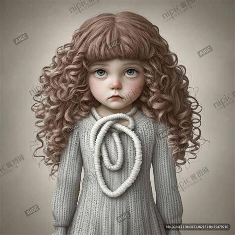 ai创作图红发麻花辫小女孩 小女孩头像插画 3d女娃 鼠绘卡通娃娃 娃娃艺术品 插画小女孩 插画娃娃 复古娃娃素材 戴围巾的红发小姐姐 娃娃