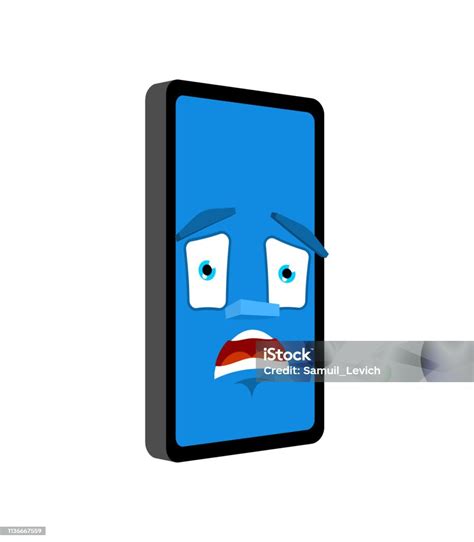 스마트 폰 공포 감정 Omg 고립 전화가 무서 워 휴대 전화가 당황 벡터 일러스트 0명에 대한 스톡 벡터 아트 및 기타 이미지 0명 감정 겁먹은 Istock