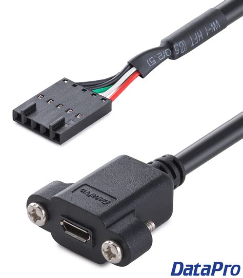 Panel Mount USB 2 0 Micro B To 5 Pin Header Cable DataPro