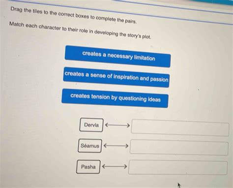 Solved Drag The Tiles To The Correct Boxes To Complete The Pairs Match Each Character To Their