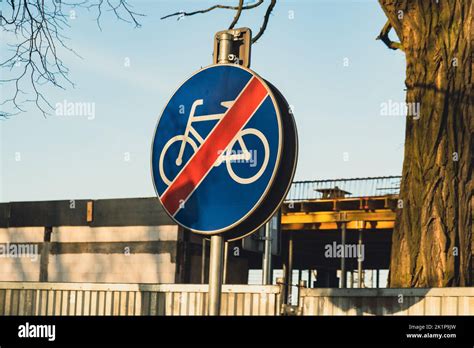 End Of Road For Bicycles Prohibition Sign No Bicycle Road Sign No Bikes Bikers Cyclists