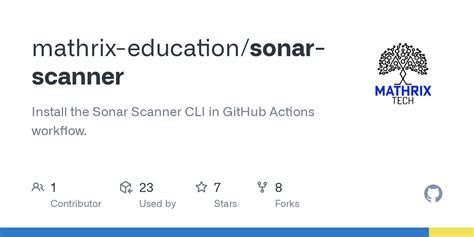 Github Mathrix Education Sonar Scanner Install The Sonar Scanner Cli In Github Actions Workflow