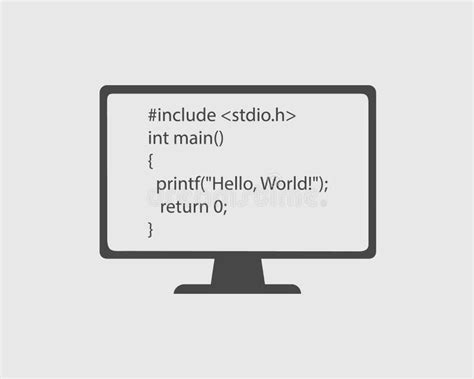 Computer Programming Language Colorful Button Icon Hello World Stock