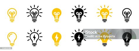 전구 아이콘 세트입니다 아이디어 아이콘 기호 벡터입니다 램프 아이콘 세트 아이디어 램프 아이콘 컬렉션입니다 전구 아이콘입니다 아이디어 기호 로고 일러스트 0명에 대한 스톡