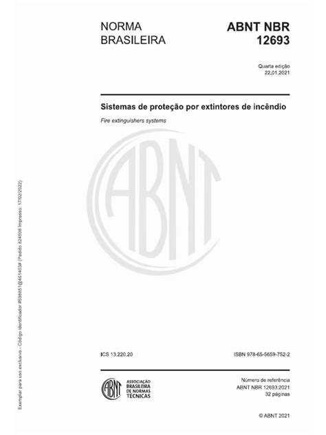 Nbr 12693 2021 Extintores Atualizada Pdf Pdf