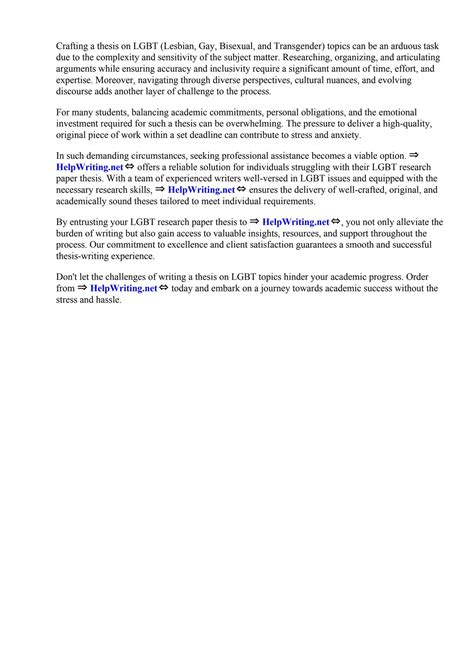Lgbt Research Paper Thesis By Yti Career Institute Issuu
