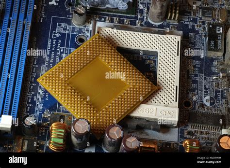 Computer Central Processing Unit Cpu Removed From Mounting Socket