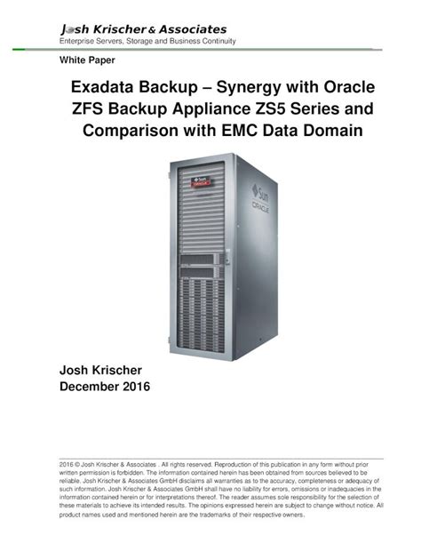 pdf exadata backup synergy with oracle zfs backup appliance