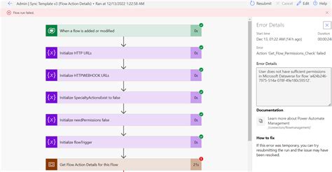 Coe Starter Kit Question Admin Sync Template V3 Flow Action Details Fails · Issue 4423