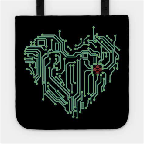 Computer Chip Cpu Core Heart Tote Bag