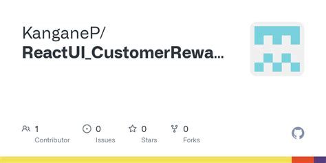 GitHub KanganeP ReactUI CustomerRewardPoints
