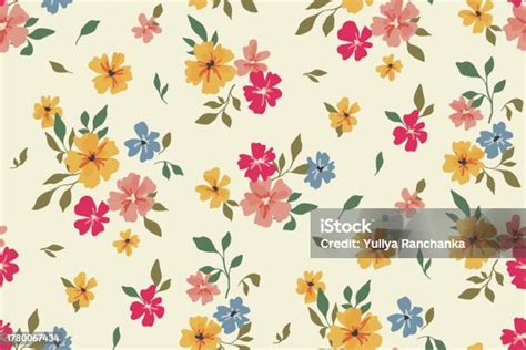 원활한 꽃 패턴 작은 멀티 컬러 꽃 귀여운 꽃다발이 있는 리버티 디시 프린트 벡터 일러스트 레이 션입니다 꽃 식물에 대한 스톡 벡터 아트 및 기타 이미지 Istock